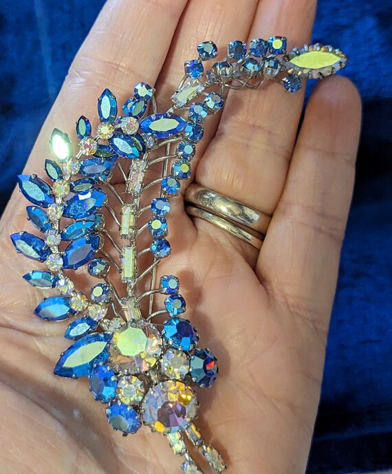 Vintage Huge Austria Rhinestone Brooch Glamorous - Gem