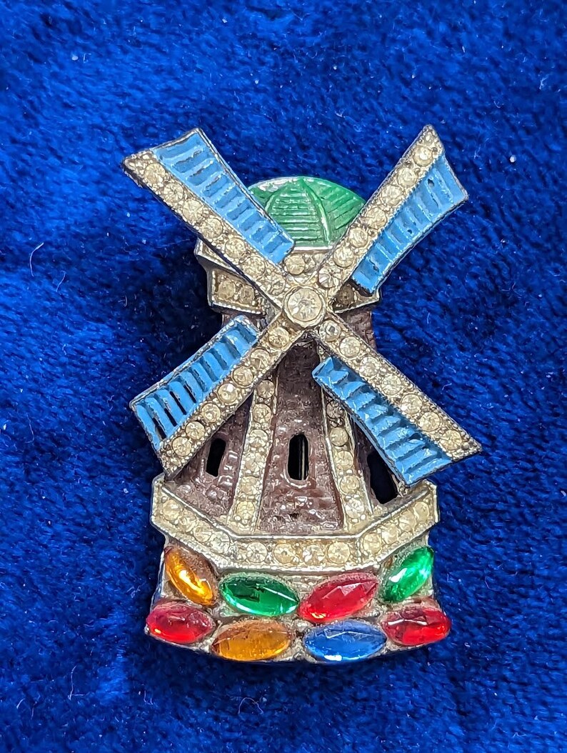 Larry Winters Vintage Art Deco Windmill Figural Pin - Etsy