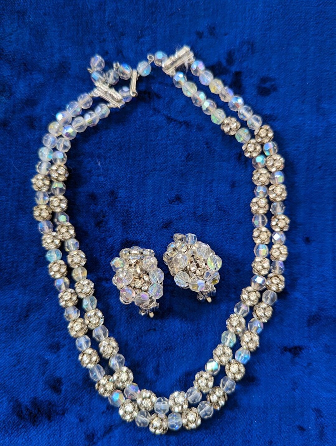 Vintage Robert Crystal and Rhinestone Rondelle Set - Etsy