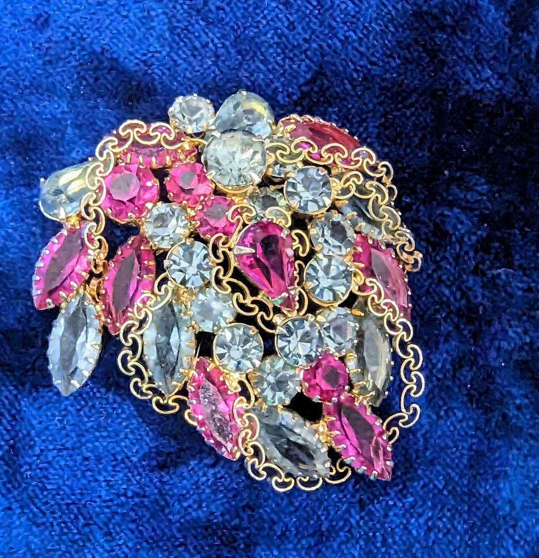 Stunning Vintage Rhinestone Brooch Open Back Stones Wire Detail - Etsy