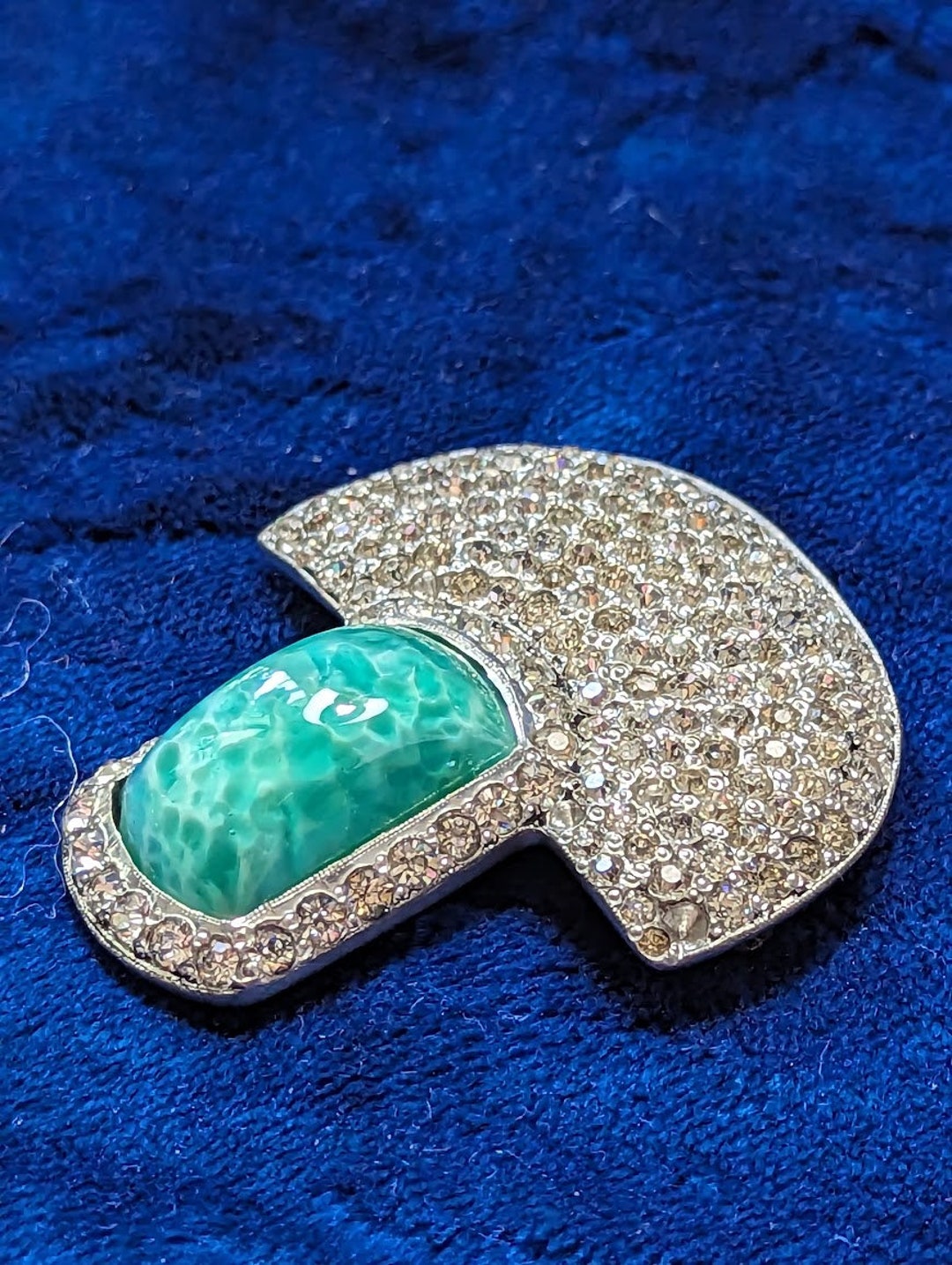 Fishel Nessler Co. Art Deo Brooch With Pave Rhinestones and Peking ...