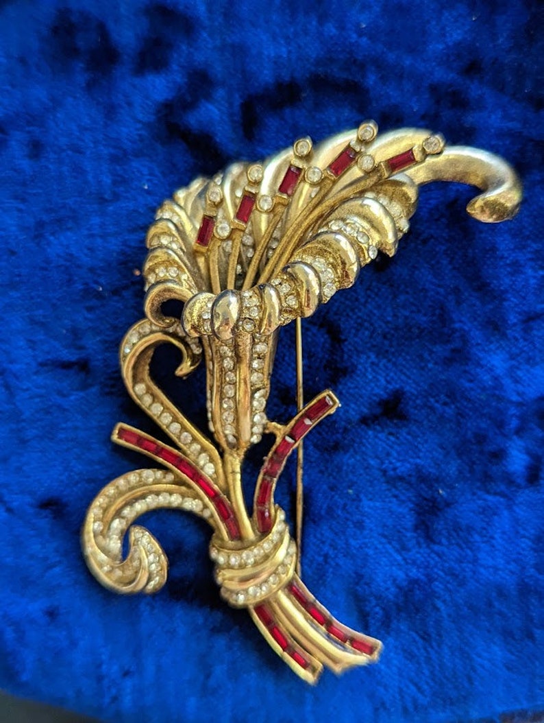 HUGE Magnificent Vintage 1940s Signed Rhinestone Calla Lily - Etsy