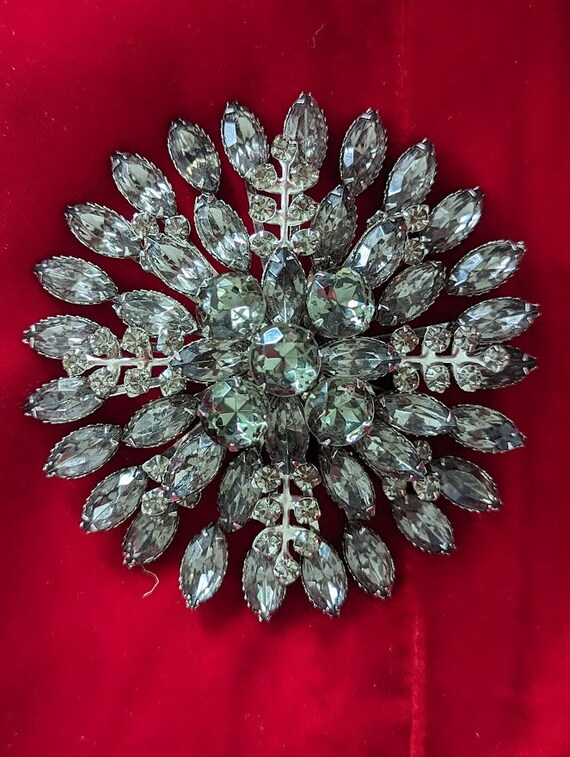 huge vintage rhinestone brooch - Gem