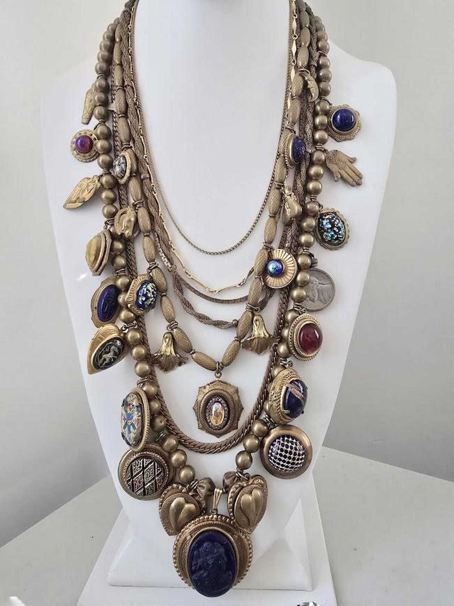 Vintage Designer Charm Necklace - Etsy