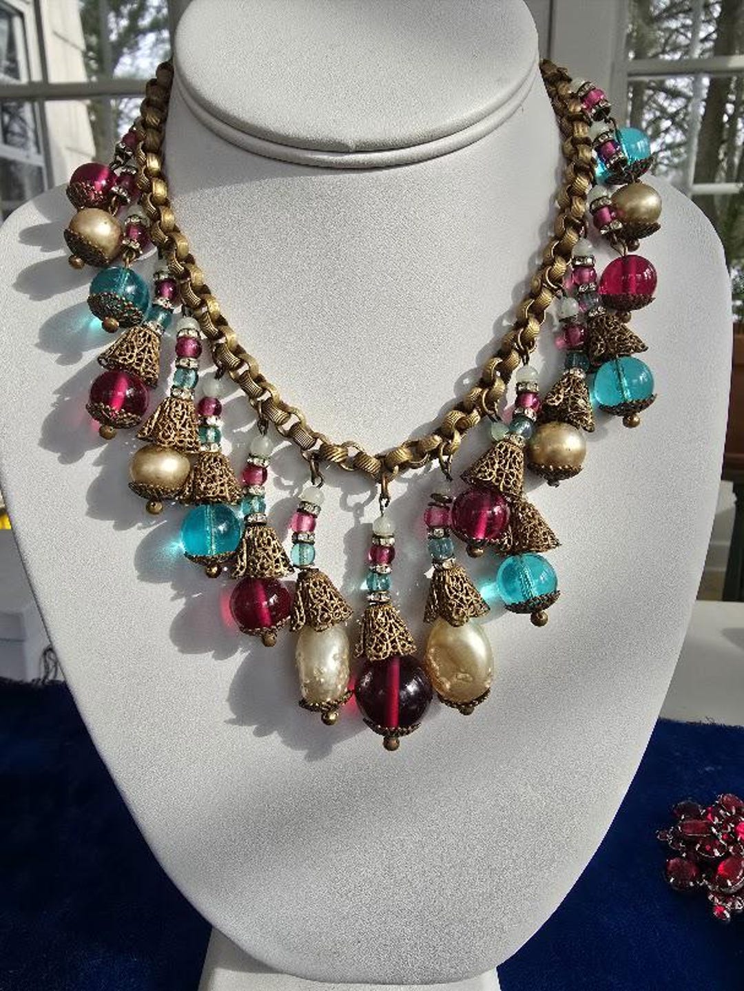 Vintage 1940s Frank Hess for Miriam Haskell Bib Necklace Book Piece - Etsy