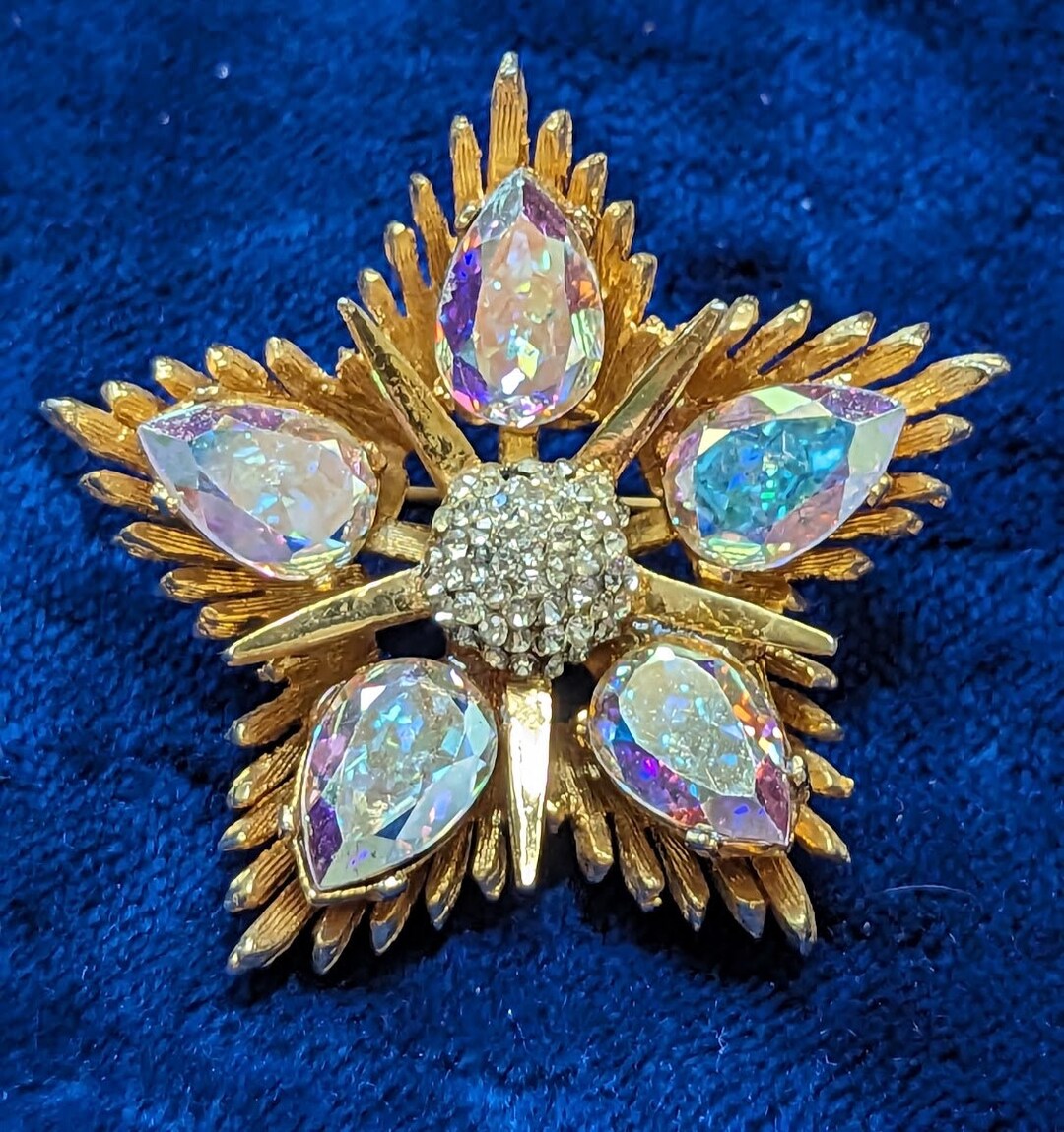 Vintage Schiaparelli Aurora Borealis Star Brooch - Etsy