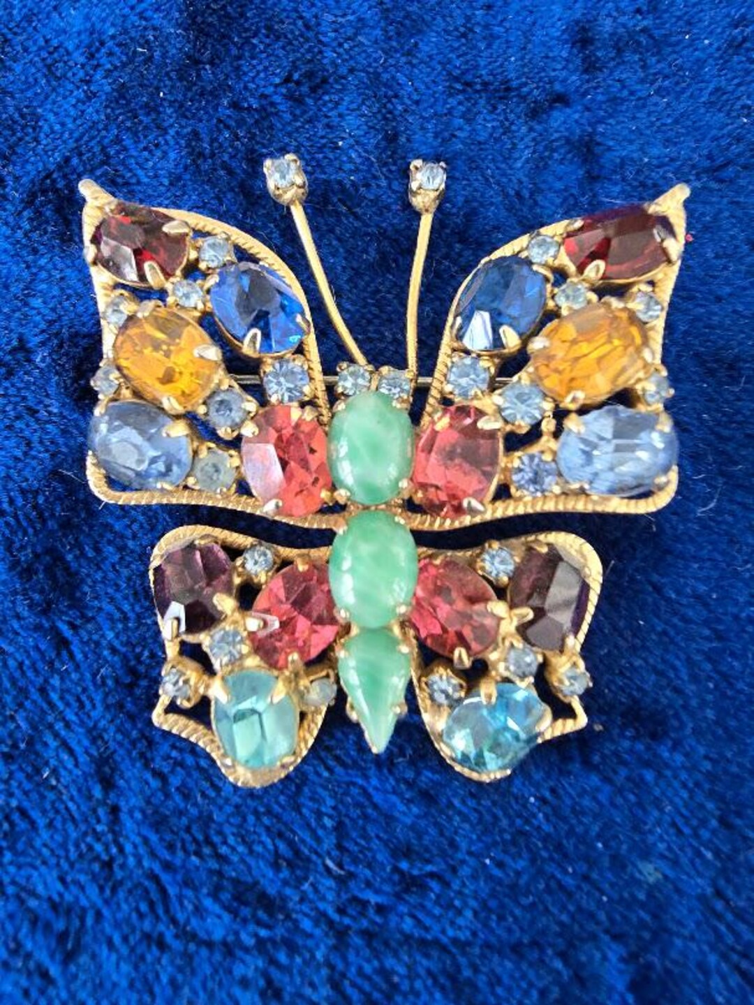 Vintage Warner Rhinestone Butterfly Brooch - Etsy
