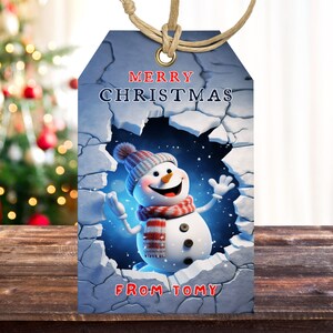 Christmas Snowman Tags Printable Gift Tag, Holiday Tag, Printable ...