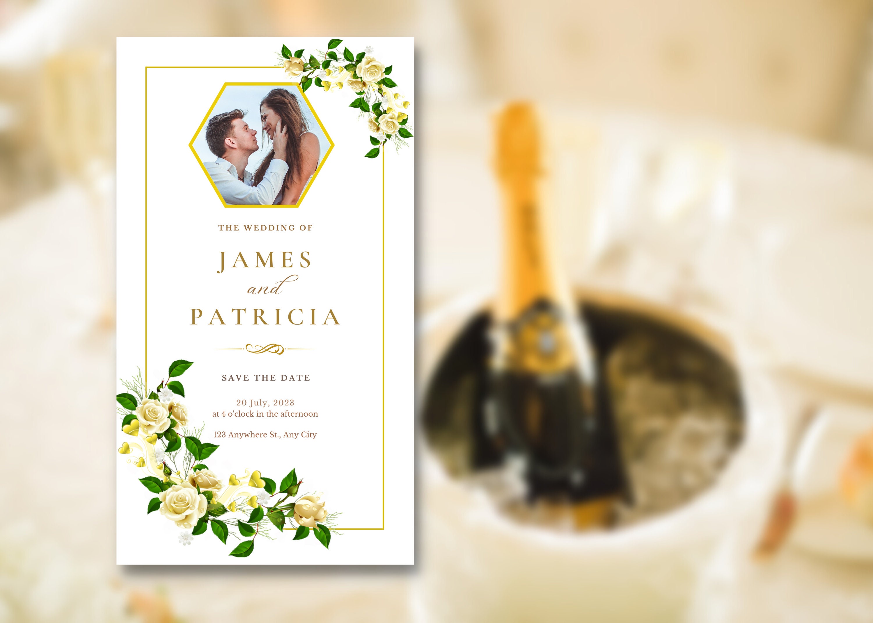 Mobile Wedding Invitation Digital Invite Canva Template - Etsy
