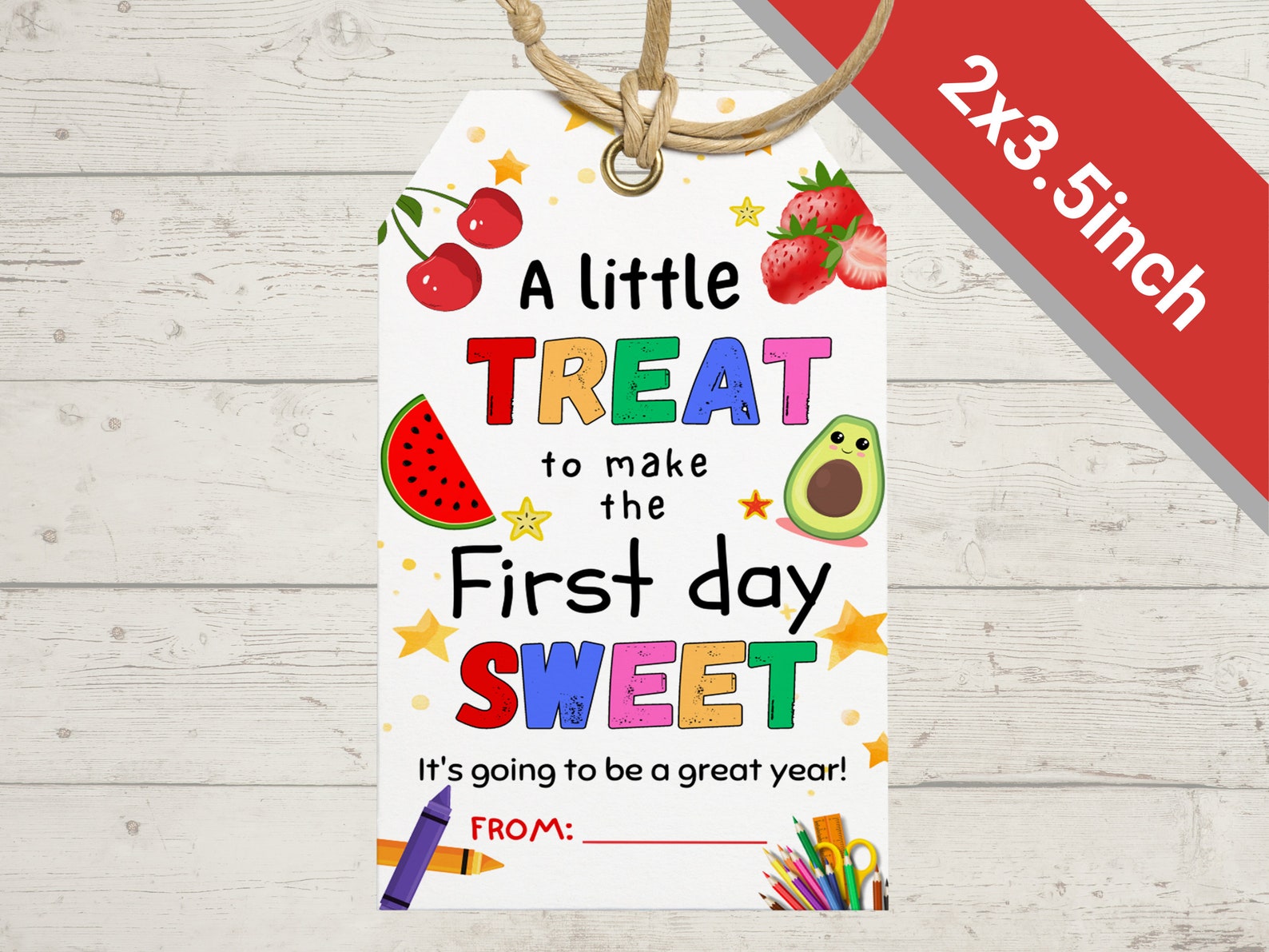 Back to School Tag Printable PDF Gift Tag Printable Fruits - Etsy