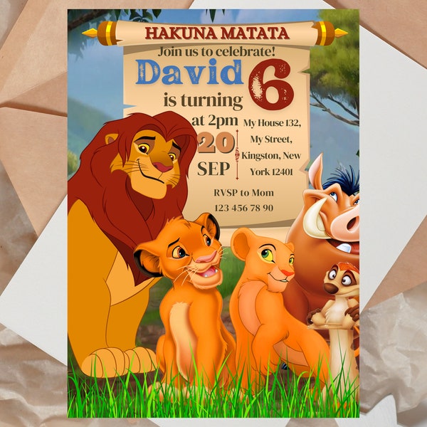 Lion King Invitation - Etsy