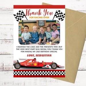 Race Car Thank You Cards, Photo Thank You Cards, Birthday Thank You ...