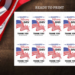 Veterans Day Gift Tags Printable, Printable Veterans Day Tags, Happy ...