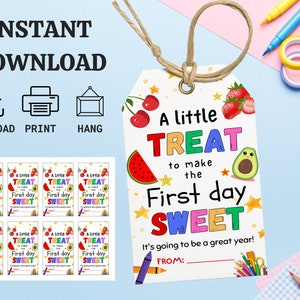 Back to School Tag Printable PDF Gift Tag Printable Fruits Tag, Instant ...