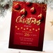 Elegant Red and Gold Christmas Party Invitation, Red Christmas Party ...