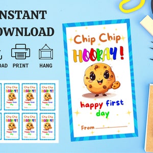 Chip Chip Hooray Cookie First Day of School Printable Tags, Welcome ...