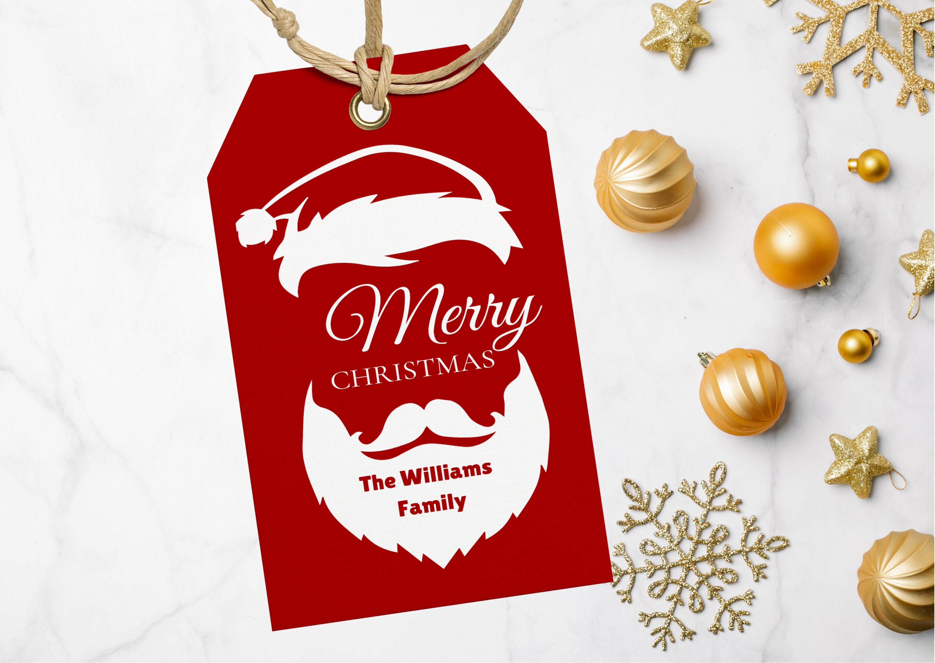 EDITABLE Christmas Gift Tag Holiday Gift Tag Template Santa - Etsy