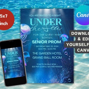Under the Sea Prom Invitation: Jellyfish Dance (digital Download) - Etsy