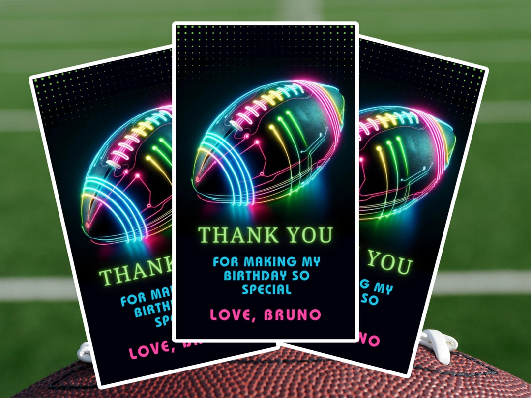 Printable Football Thank You Tags, American Football Birthday Thank You ...