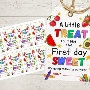 Back to School Tag Printable PDF Gift Tag Printable Fruits Tag, Instant ...