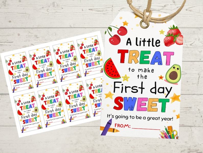 Back to School Tag Printable PDF Gift Tag Printable Fruits - Etsy