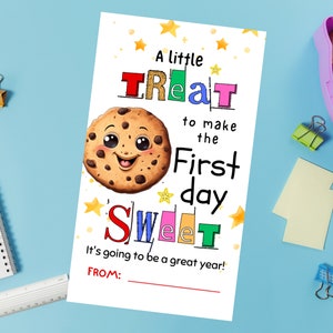 Back to School Cookies Gift Tag First Day of School Treat Tag, Welcome ...