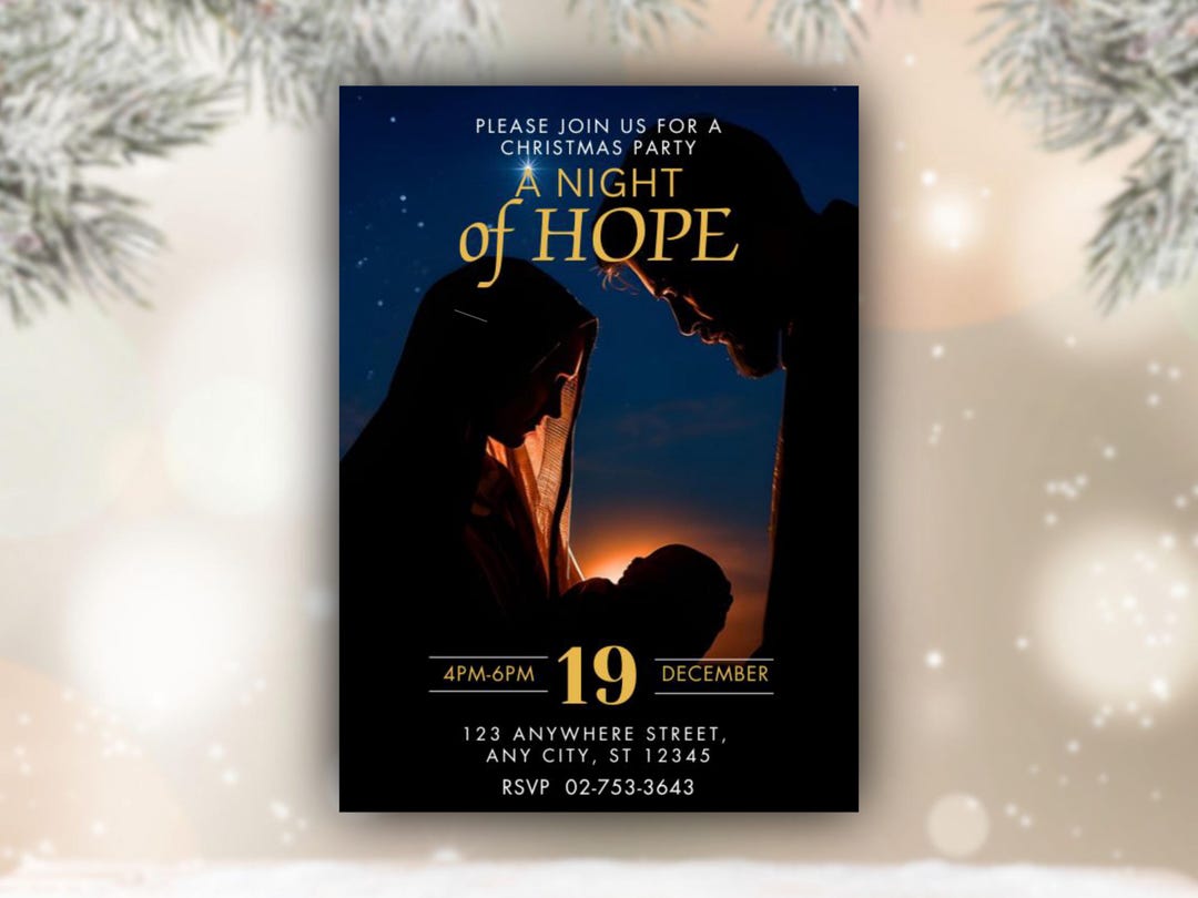 Editable Religious Christmas Invitation Church Nativity Flyer - Canva ...