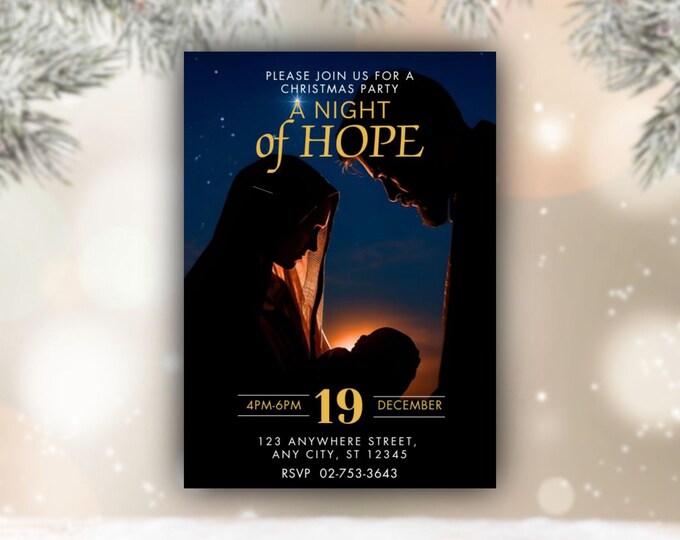 Editable Religious Christmas Invitation Church Nativity Flyer - Canva ...