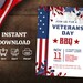 EDITABLE Veterans Day Invitation Vet Cookout Celebration Dinner Party ...