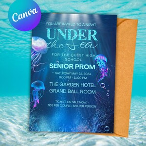 Under the Sea Prom Invitation: Jellyfish Dance (digital Download) - Etsy