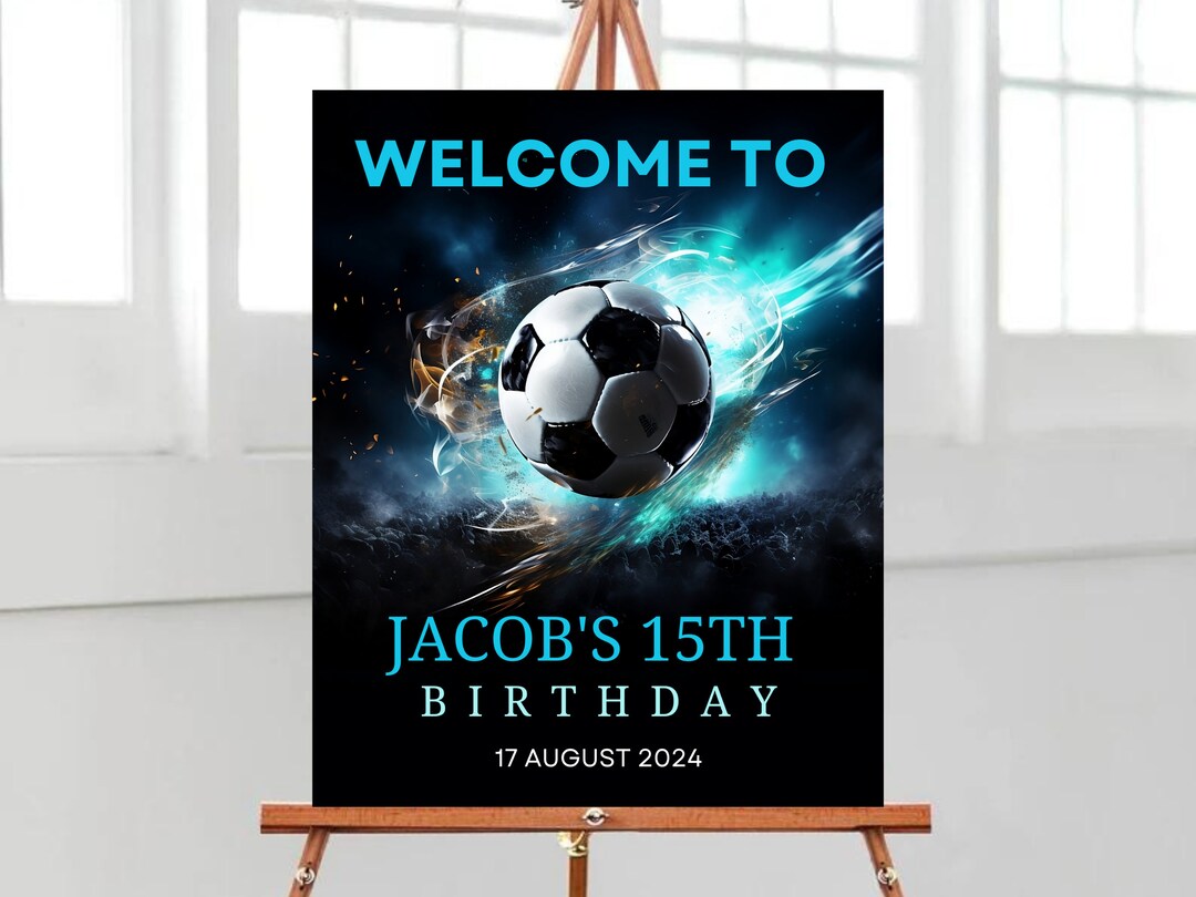Soccer Birthday Welcome Sign Template Printable Sports Birthday Party ...