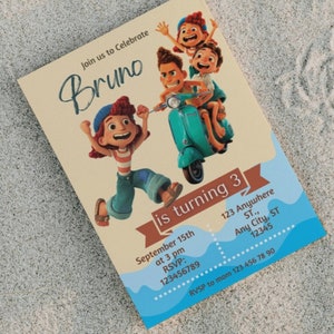 Pretty Luca Birthday Invitation, Digital Party Invite, Canva Template ...