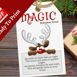 Magic Reindeer Food Tags, Reindeer Food Tag, Printable Christmas Tag ...