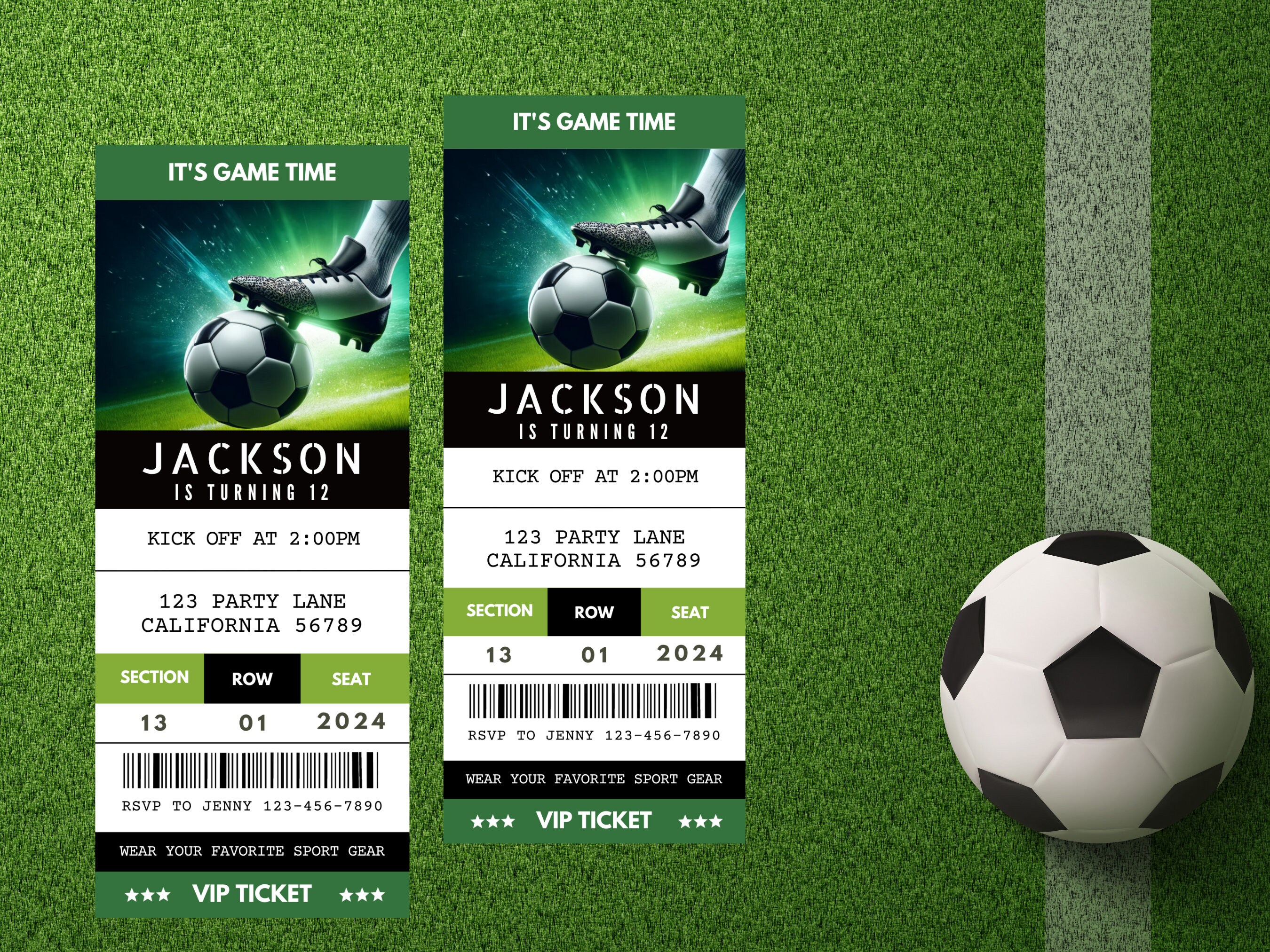 Soccer Ticket Birthday Invitation: Editable Football Party Invite ...