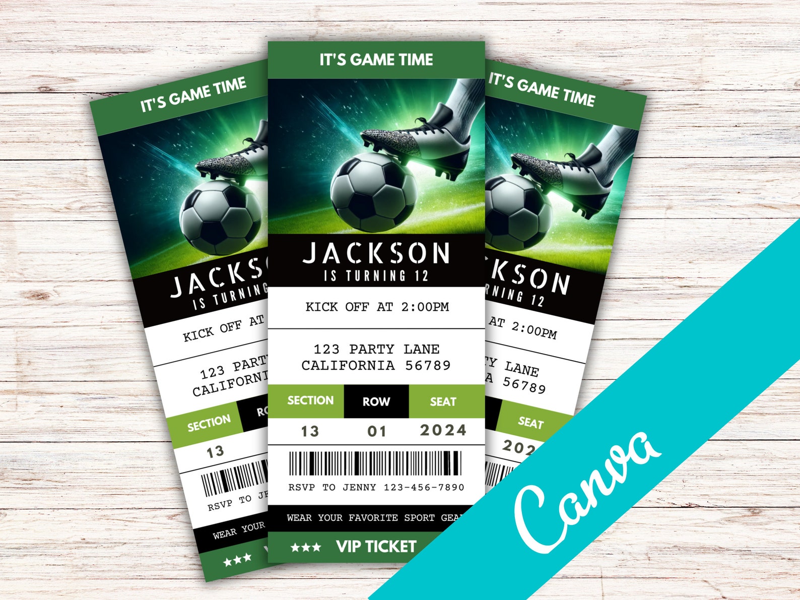 Soccer Ticket Birthday Invitation: Editable Football Party Invite ...