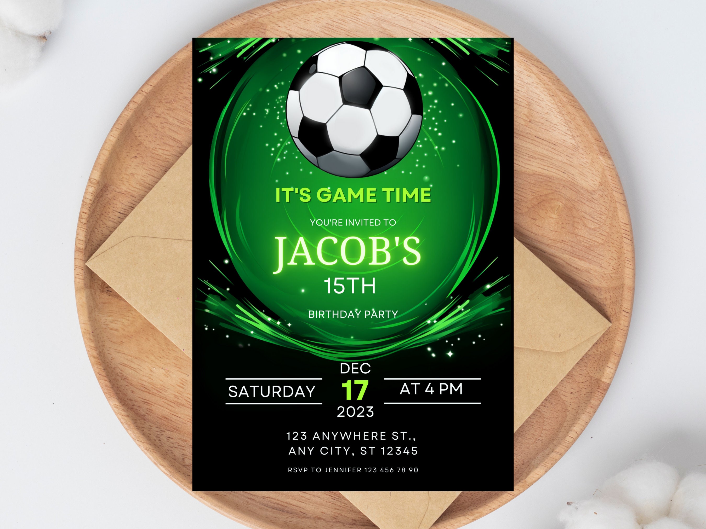 Editable Soccer Birthday Invitation Football Party Invite - Etsy