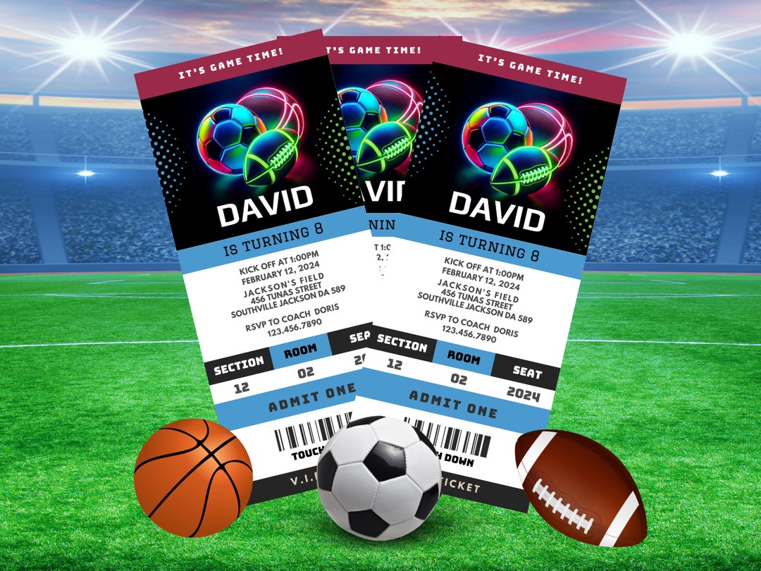 Sports Ticket Invitation - All Star Invitation, Game Invitation, All ...