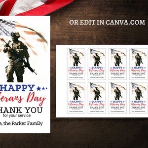 Printable Veterans Day Tags and Editable Veterans Day Tag, Ready to ...