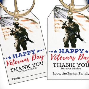 Printable Veterans Day Tags and Editable Veterans Day Tag, Ready to ...