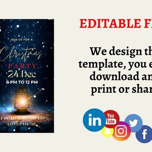 Dark Blue Animated Christmas Video Invitation, Mobile Christmas ...