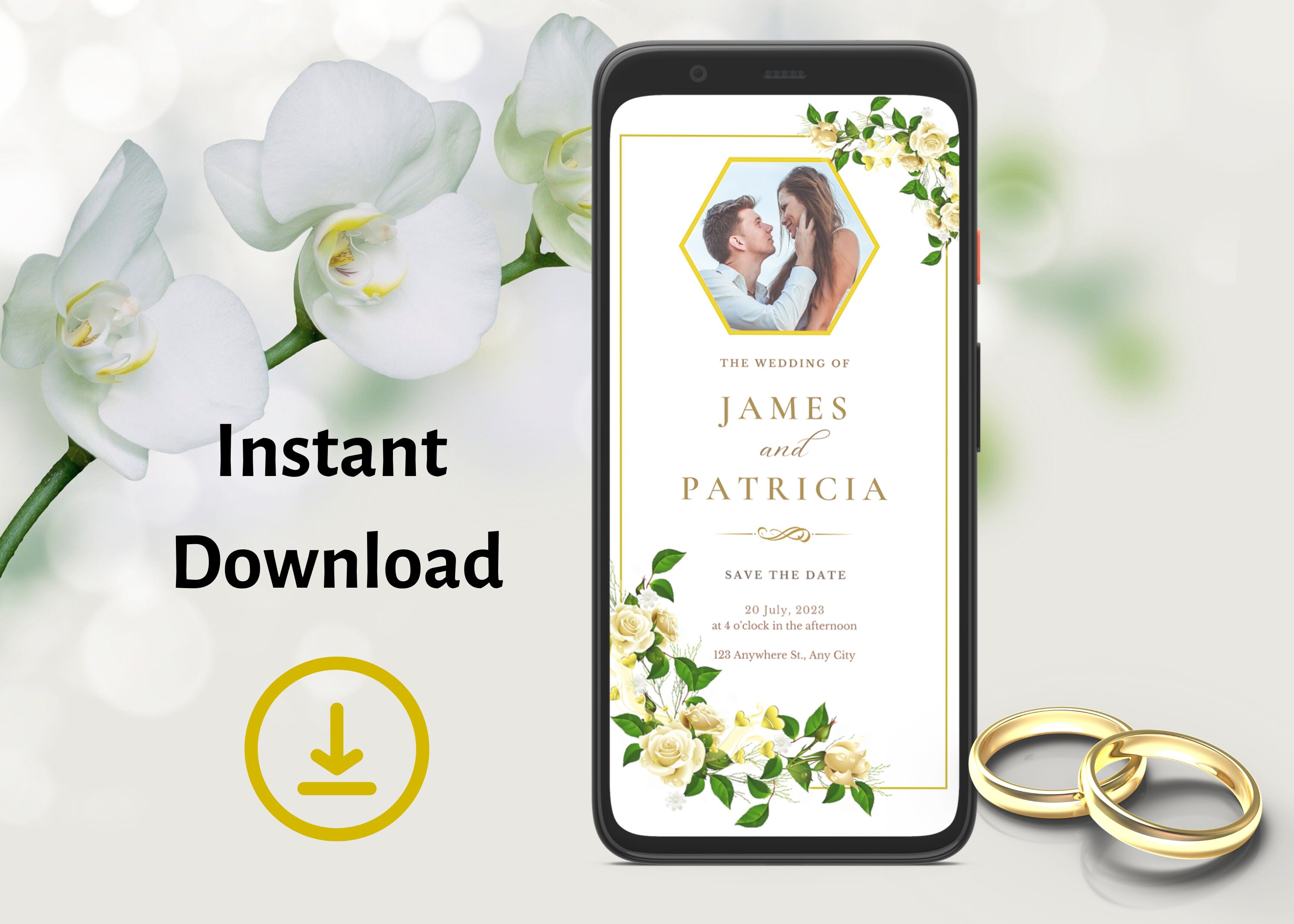 Mobile Wedding Invitation Digital Invite Canva Template - Etsy