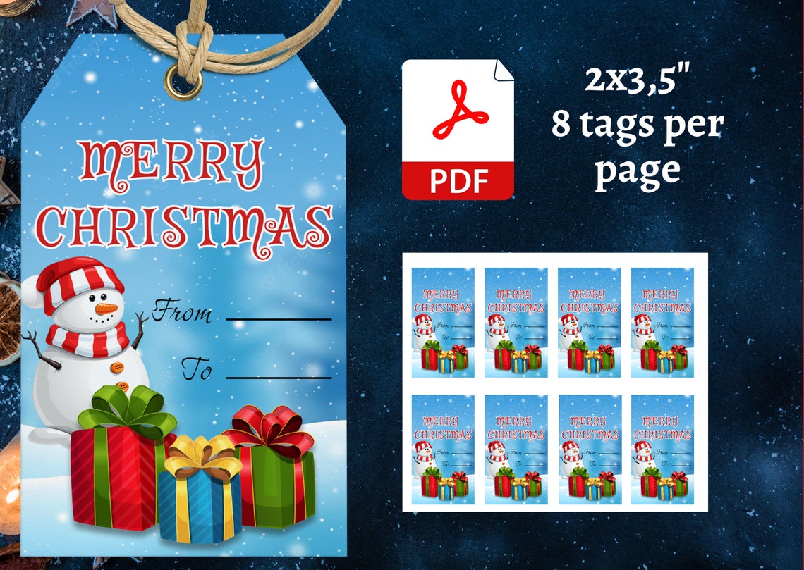 Printable Christmas Gift Tags for Kids Christmas Tags With - Etsy