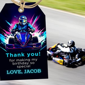Thank You Tag Go Karting Birthday Party, Go-karting Favour Tag, Go Kart ...