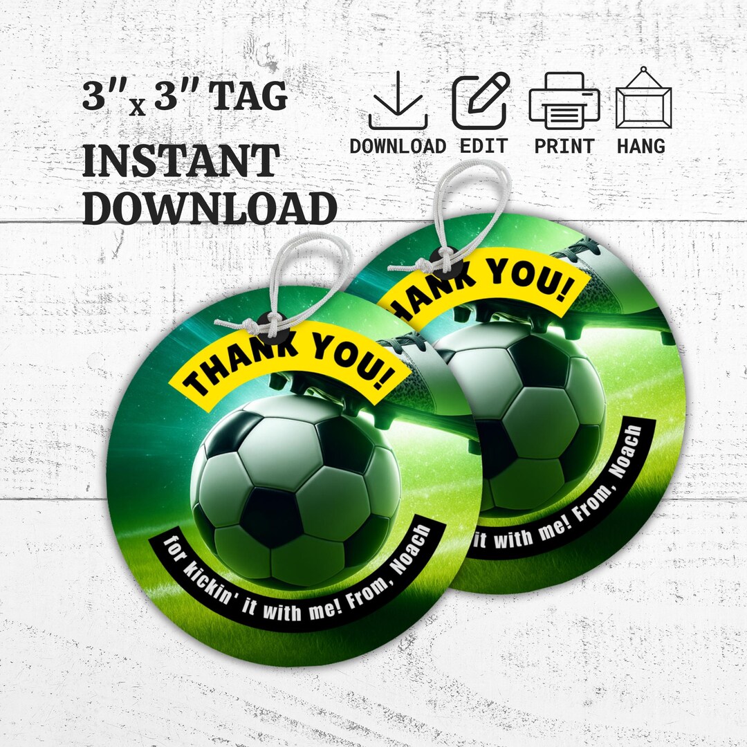 Editable Soccer Favor Tags: Football Party Treat Tags (digital Download ...