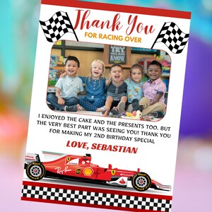 Race Car Thank You Cards, Photo Thank You Cards, Birthday Thank You ...