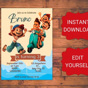 Pretty Luca Birthday Invitation, Digital Party Invite, Canva Template ...