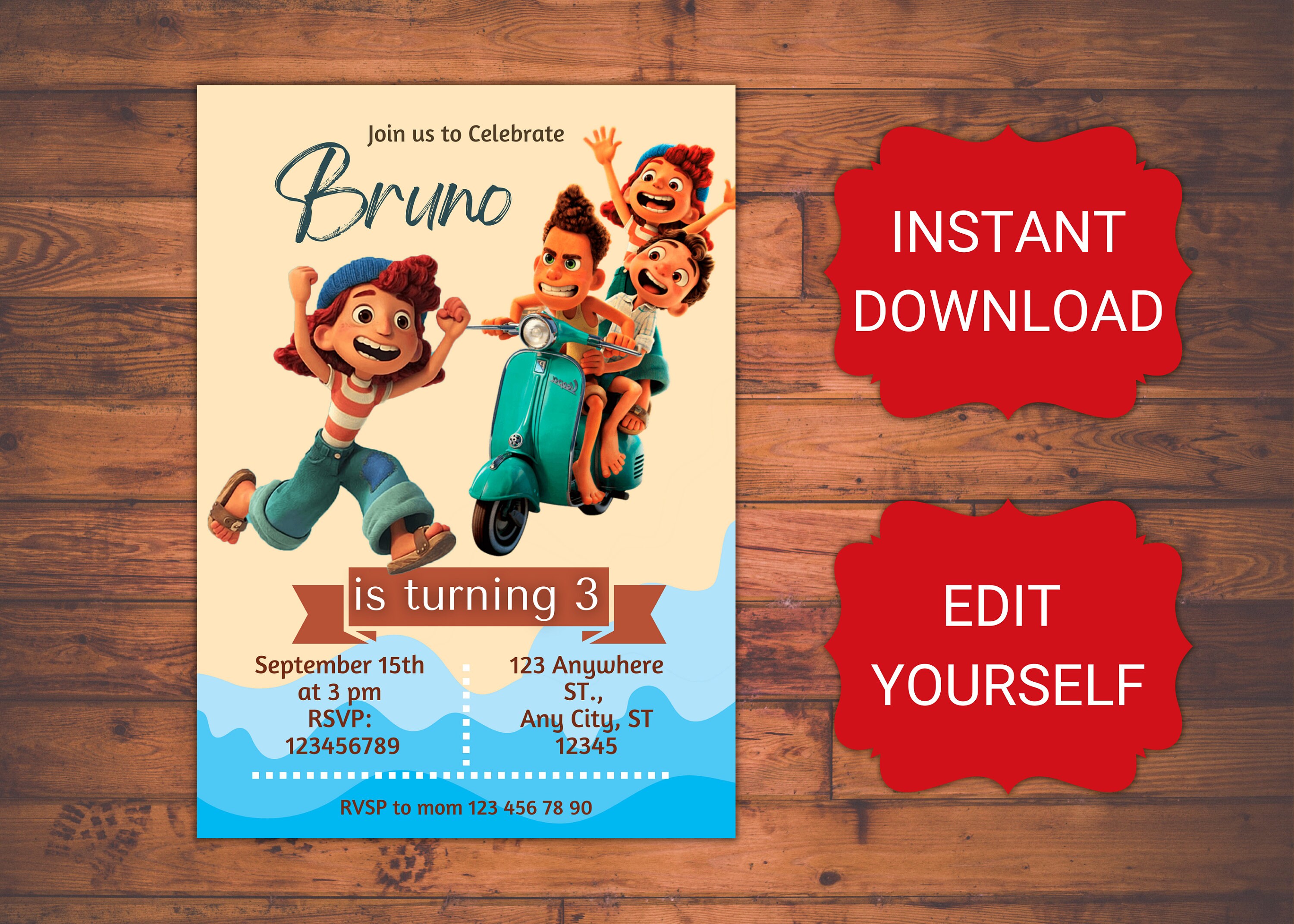 Pretty Luca Birthday Invitation Digital Party Invite Canva - Etsy