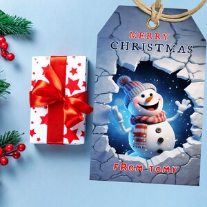 Christmas Snowman Tags Printable Gift Tag, Holiday Tag, Printable ...