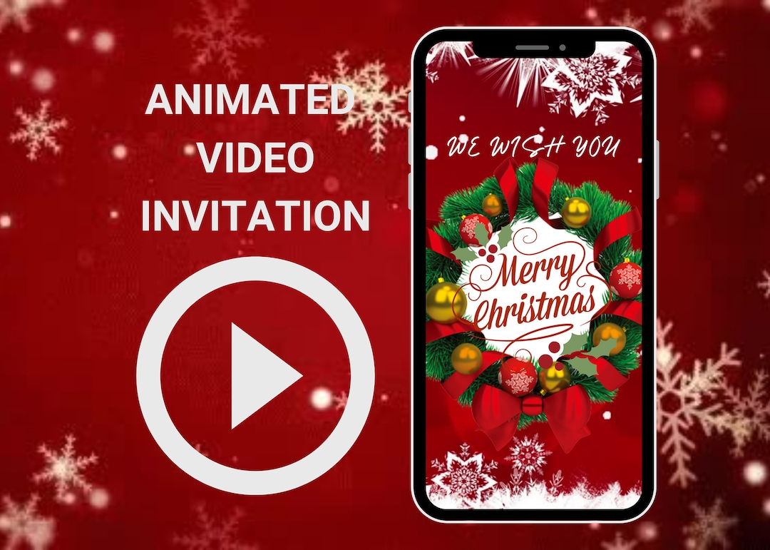 Custom Animated Christmas Party Invitation, Video Invite With Jingle ...
