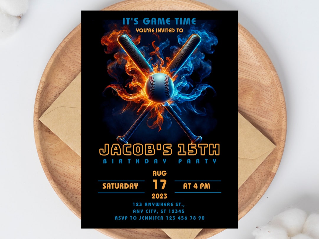 Baseball Birthday Party Invitation: Editable Sport Invite (digital File ...